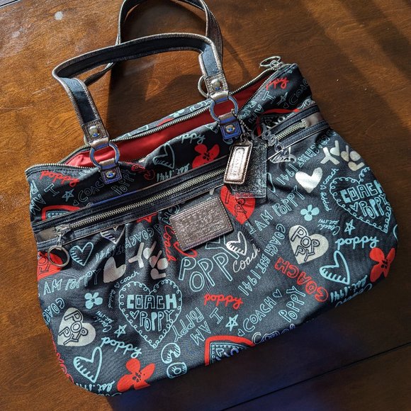 Coach | Bags | Coach Poppy Graffiti Multicolor Large Hobo | Poshmark